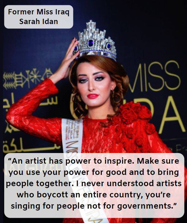 Sarah Idan, Former Miss Iraq – Creative Community for Peace
